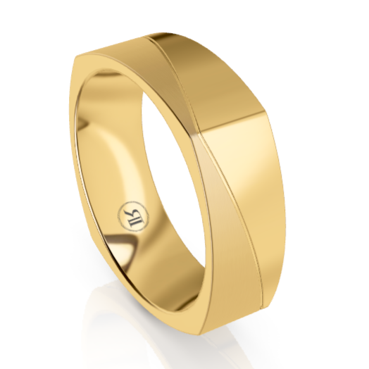 The Xander Yellow Gold Squared Wedding Ring – KAVALRI